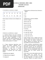 13 Exercicios de MMC e MDC em PDF para 7o e 8o Ano | PDF