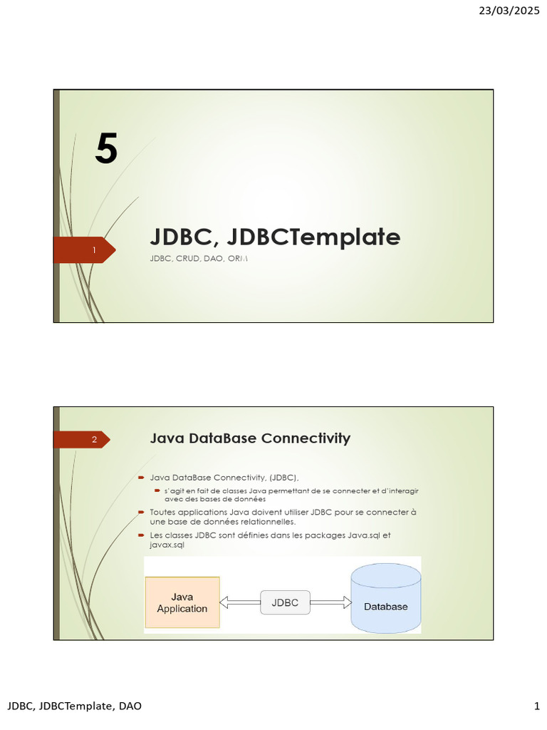 JDBC Dao Crud 2p | PDF | Base de données relationnelle | SQL