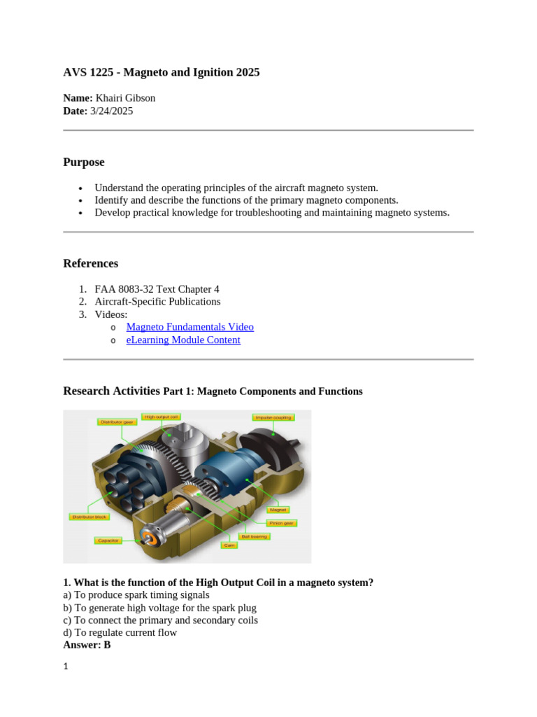 Magneto System Overview and Maintenance | PDF | Distributor | Ignition ...