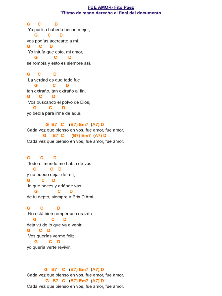 Fue Amor - Fito Páez | PDF
