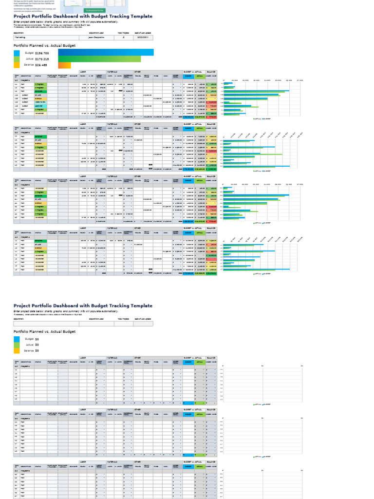 IC Project Portfolio Dashboard With Budget Tracking Template 12221 ...