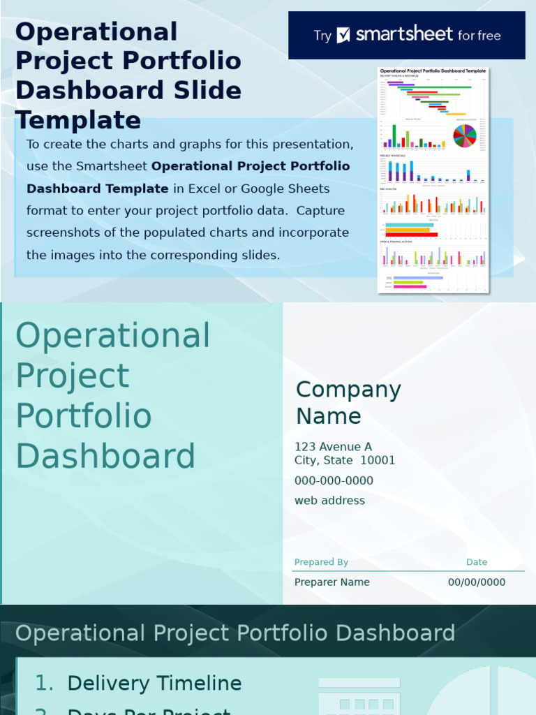 IC Operational Project Portfolio Dashboard Slide Template 12221 ...