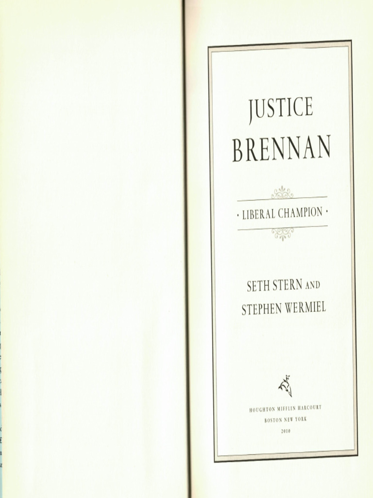 Stern Wermiel - Justice Brennan | PDF