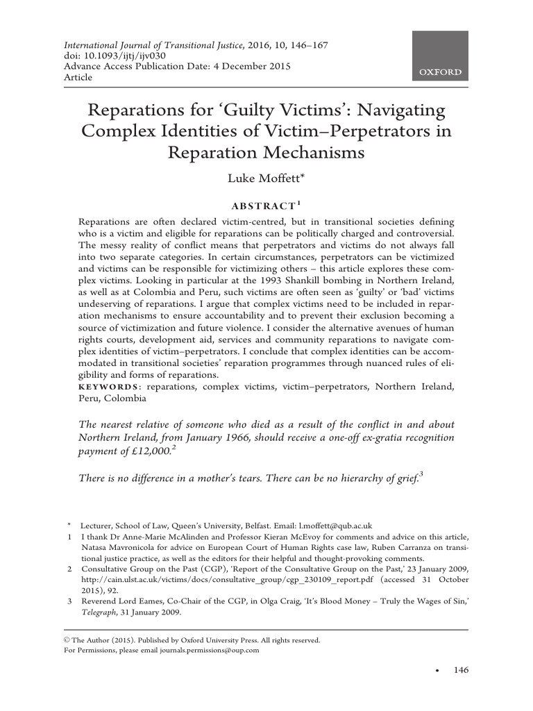 CR 02 Moffett Luke Reparations For Guilty Victims Navigating Complex ...
