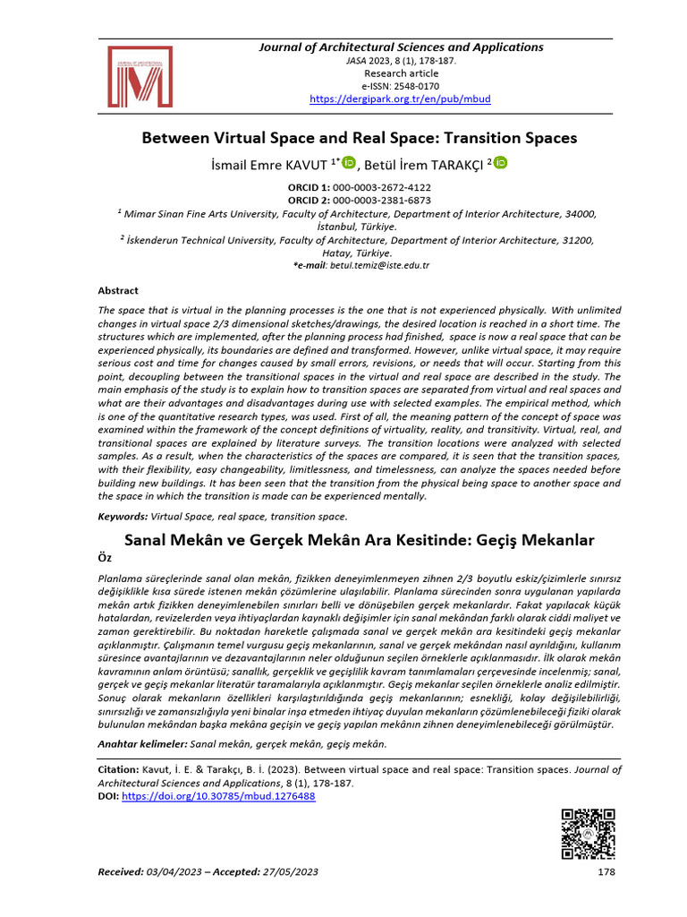 transition space | PDF | Perception | Senses