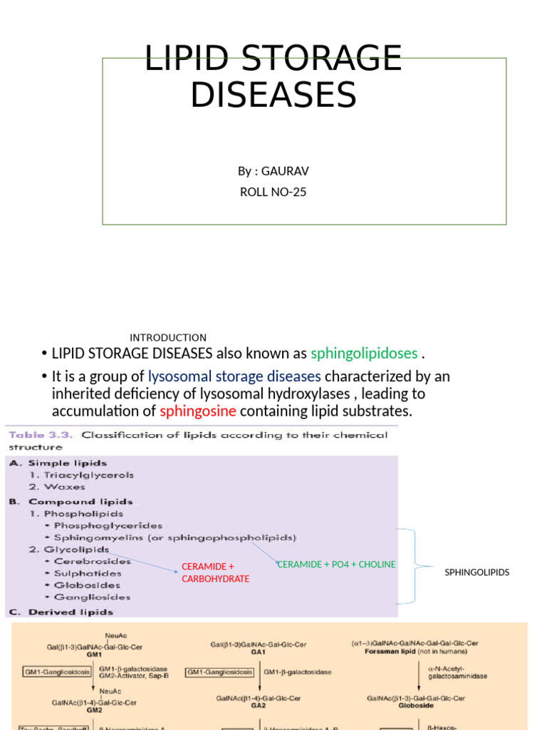 Overview of Lipid Storage Diseases | PDF