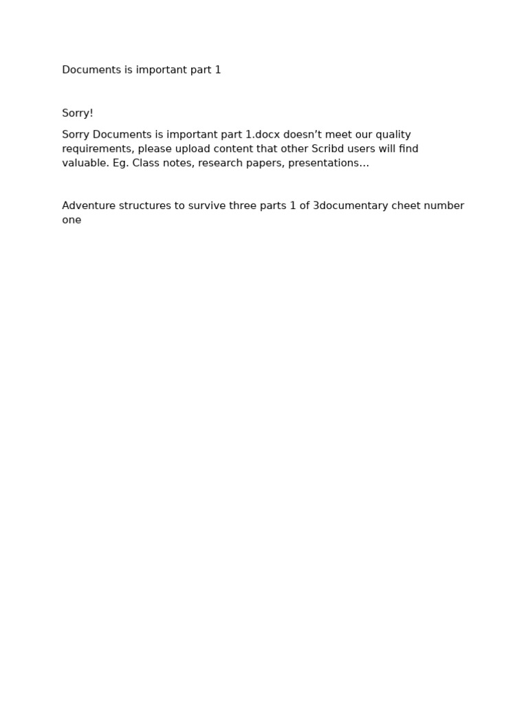 Documents Is Important Part 1 | PDF