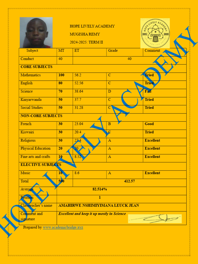 Mugisha Remy Report | PDF