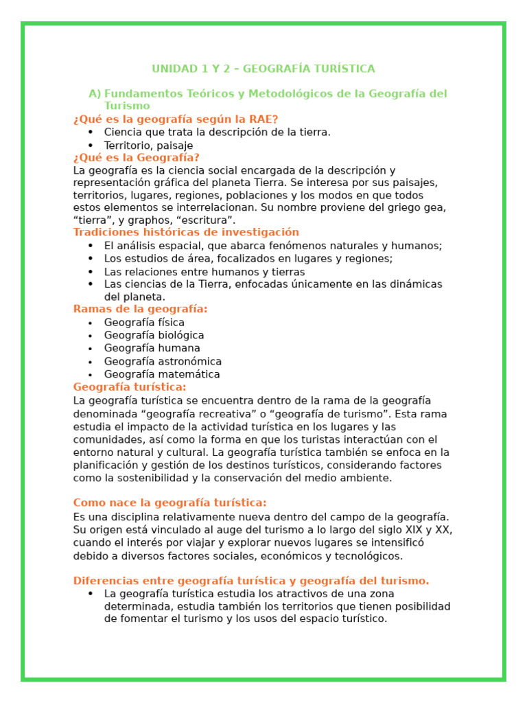 Fundamentos de Geografía Turística | PDF | Turismo | Geografía