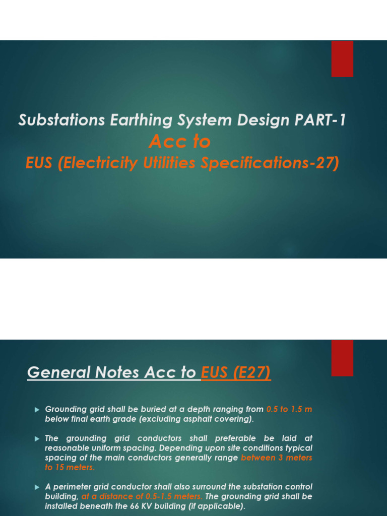 Substation Earthing System Design Guide | PDF | Electrical Conductor ...