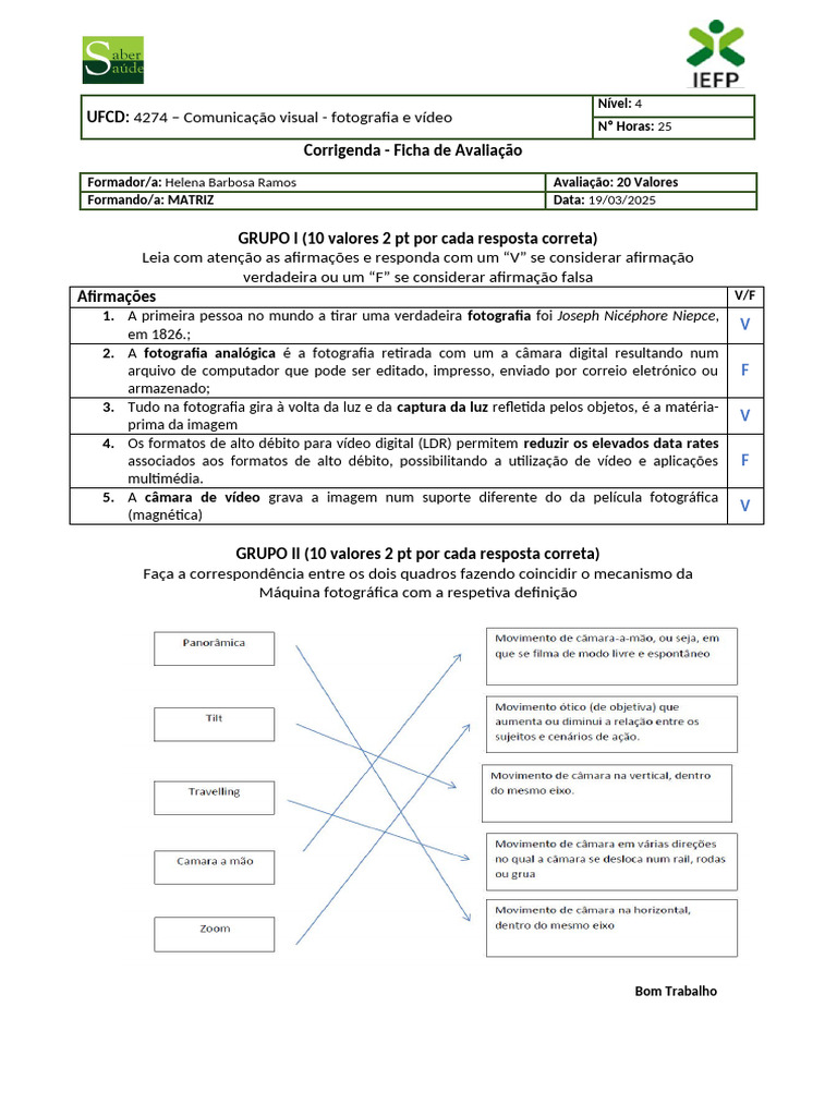 Corrigenda Teste 4274 | PDF