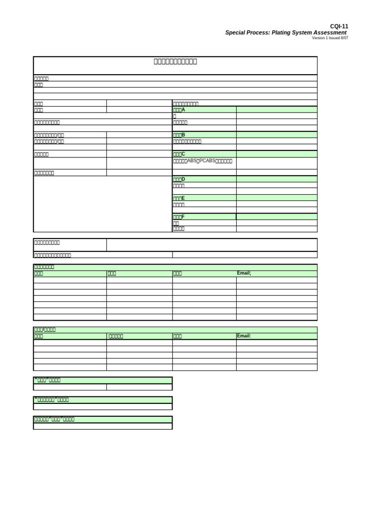 CQI-11检查表 中文 Checklist | PDF