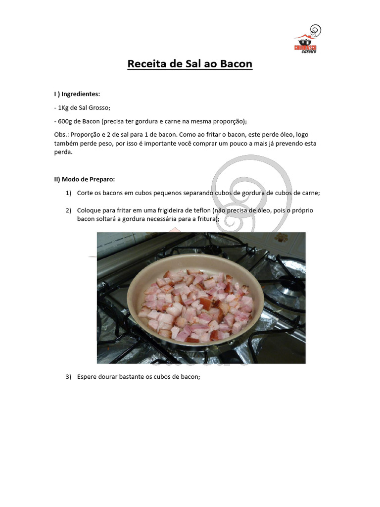 Sal de Bacon Caseiro: Receita Simples | PDF