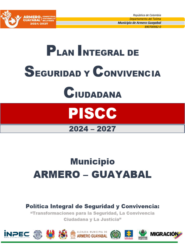 46090 Plan Integral de Seguridad y Convivencia Piscc 20242027 Armero ...