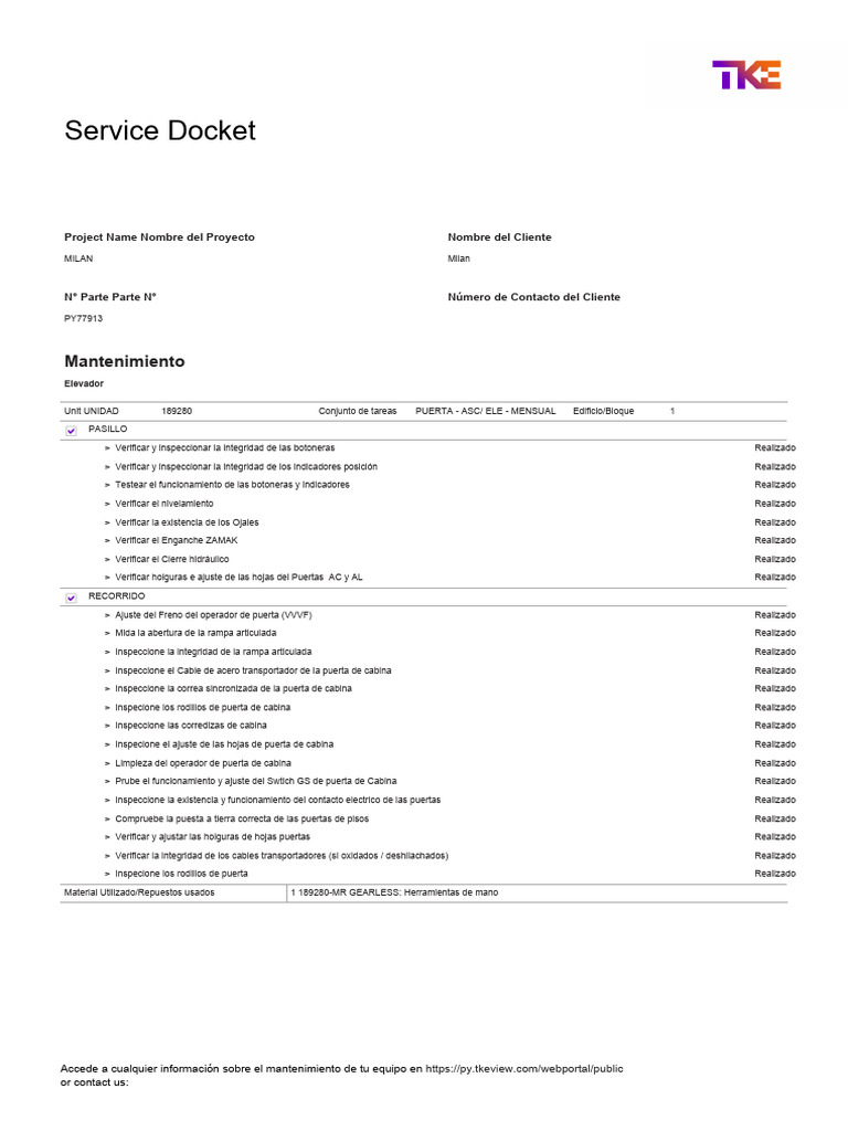 VFM Maintenance Docket PY77913 | PDF