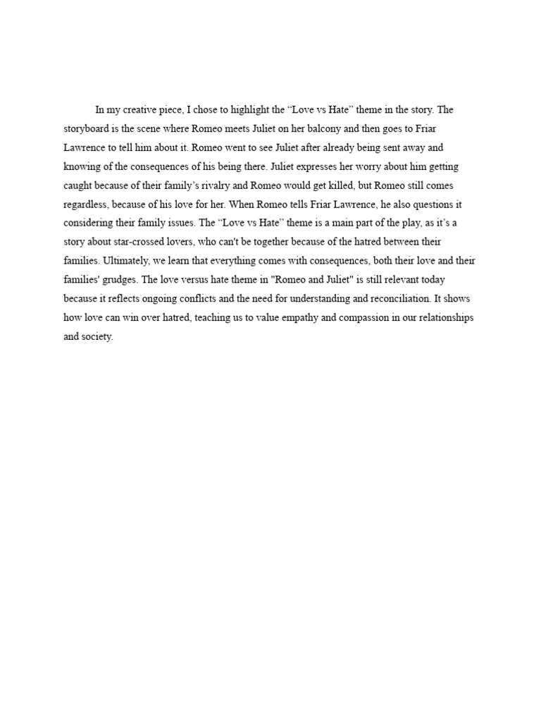 Love vs Hate in Romeo and Juliet | PDF