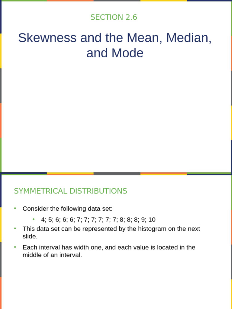 Skewness and The Mean, Median, and Mode (Ch2Sec6) | PDF | Mode (Statistics) | Skewness