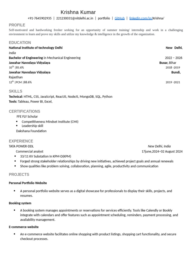 Rishabh - Mishra - Resume - Template | PDF