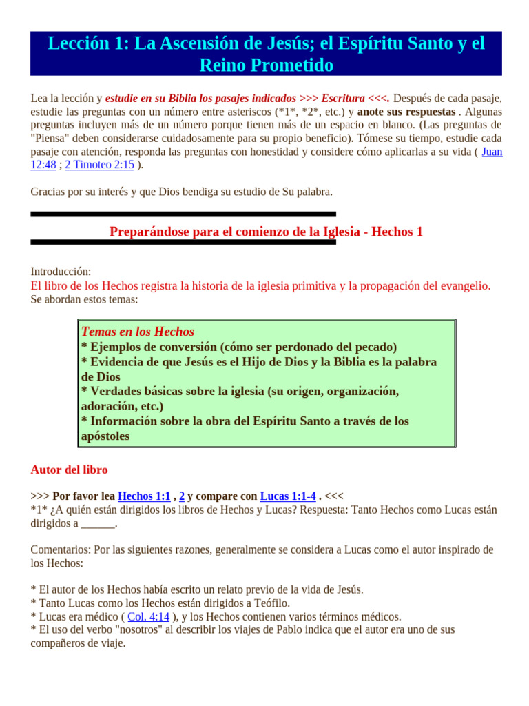 Lección 1 | PDF | Textos Religiosos | Evangelios