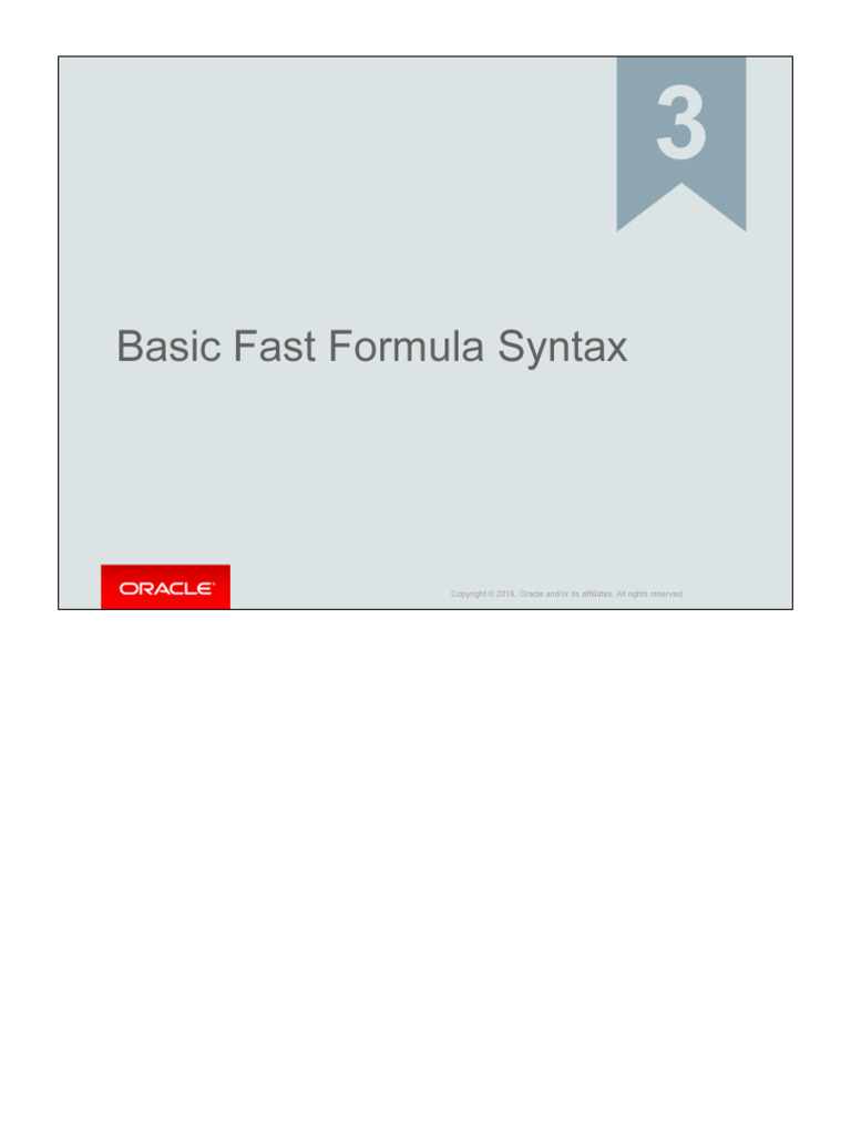 Les03 - Basic Fast Formula Syntax | PDF | Databases | Cloud Computing