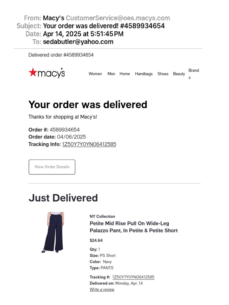 Your Order Was Delivered | PDF