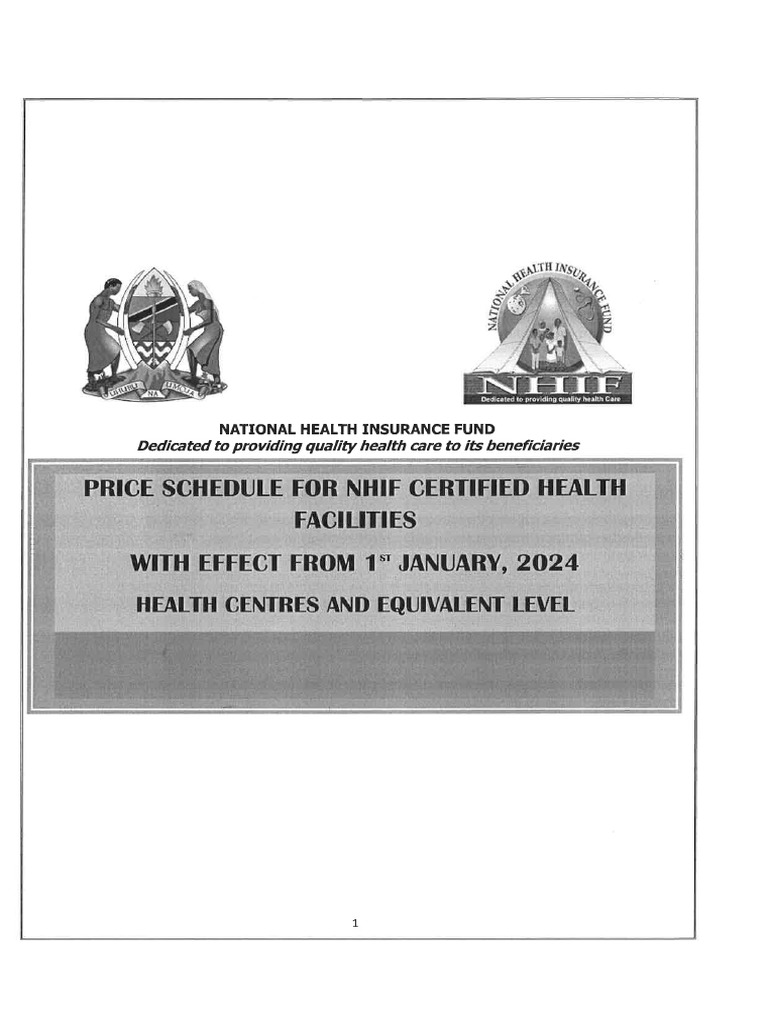 NHIF Benefits Package - Health Center | PDF