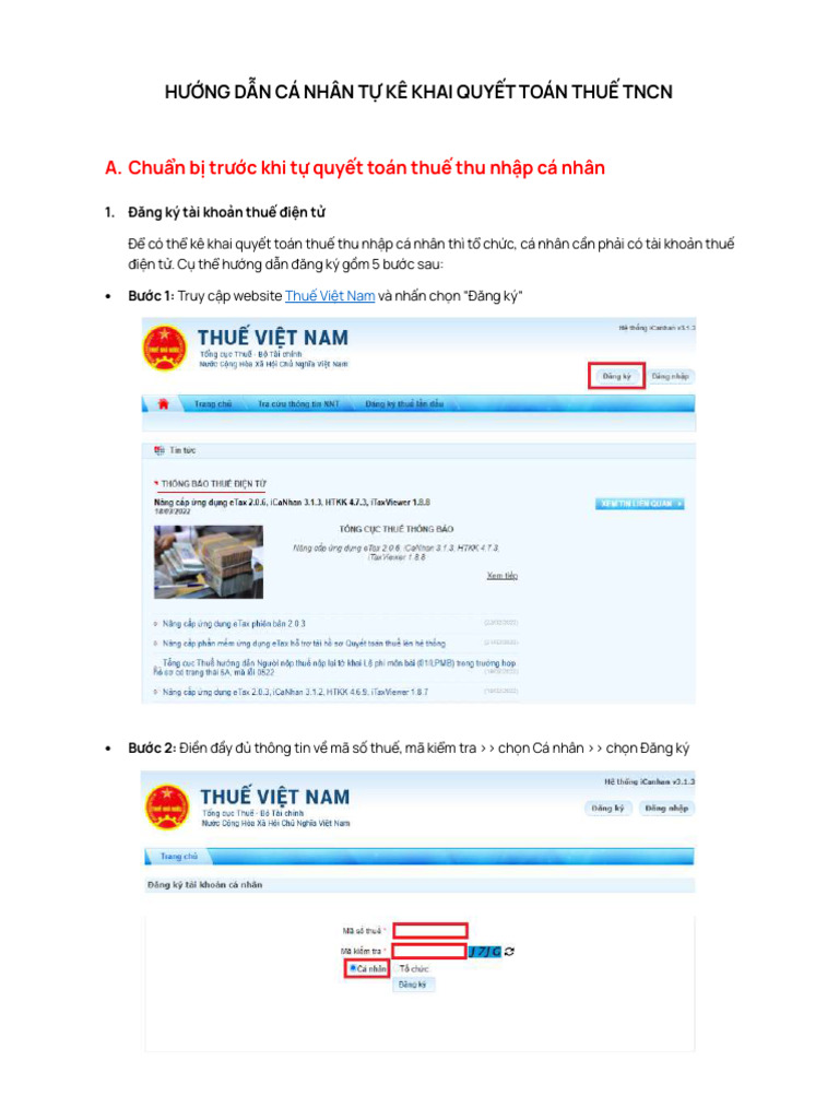 2.1. Huong dan ca nhan tu ke khai QTT 2024 | PDF