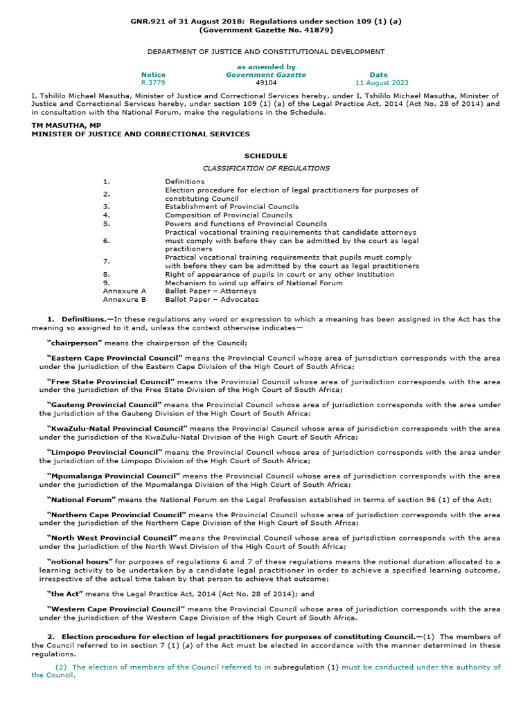 Legal Practice Act Regulations 2023 | PDF | Lawyer | Notary Public