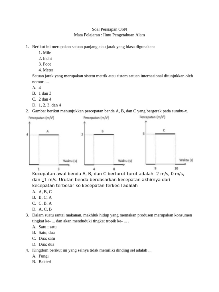 Soal seleksi OSN | PDF