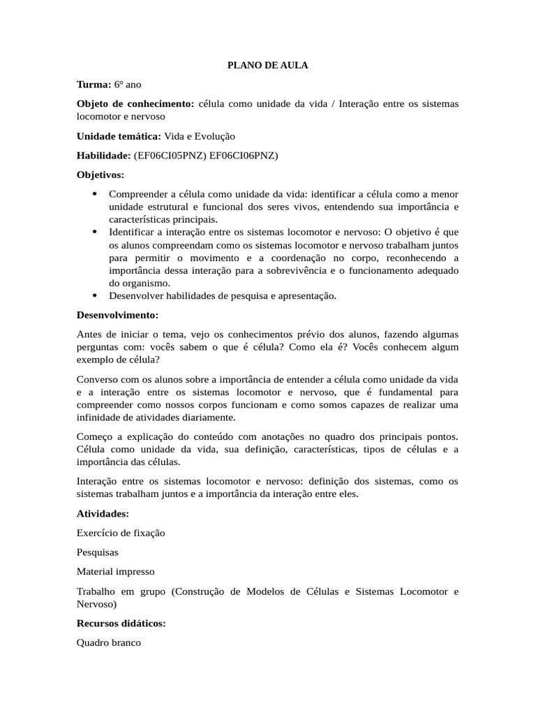 Aula sobre Células e Movimentos da Terra | PDF | Terra | Vida