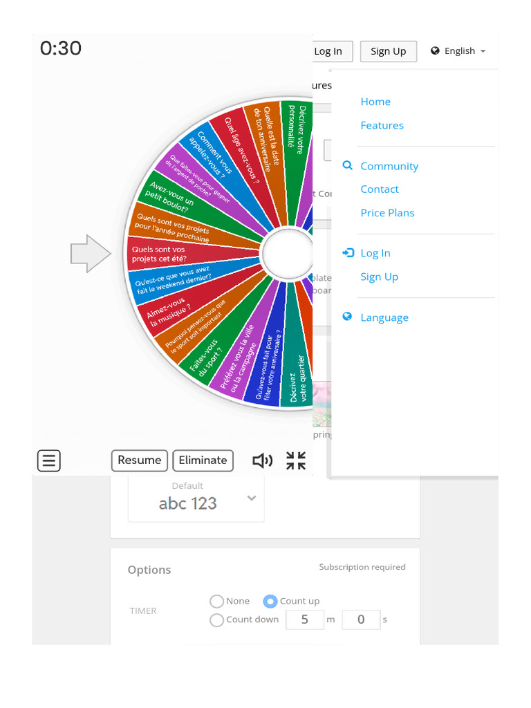 6th Year French Oral Questions - Spin The Wheel | PDF