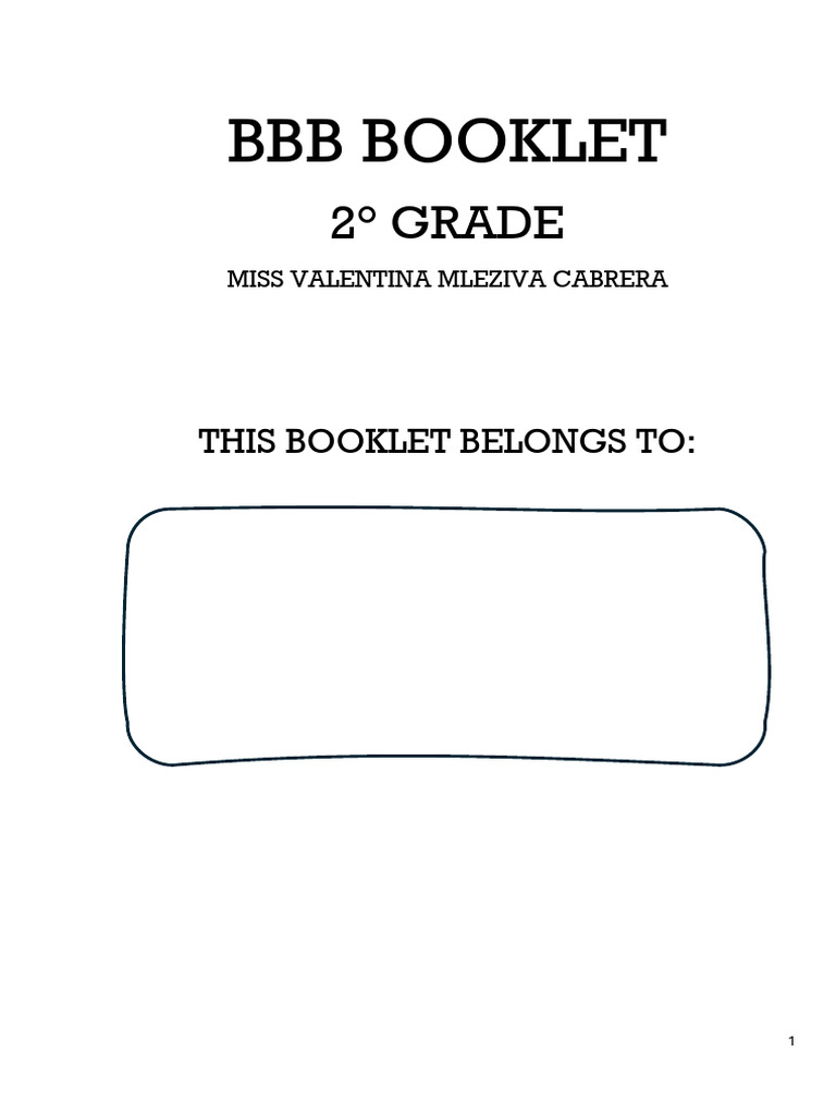 2 Grade BBB Booklet - Miss Valentina 2025 | PDF