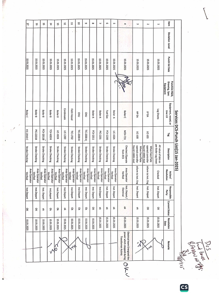 DCS Services Punch List 2025 | PDF