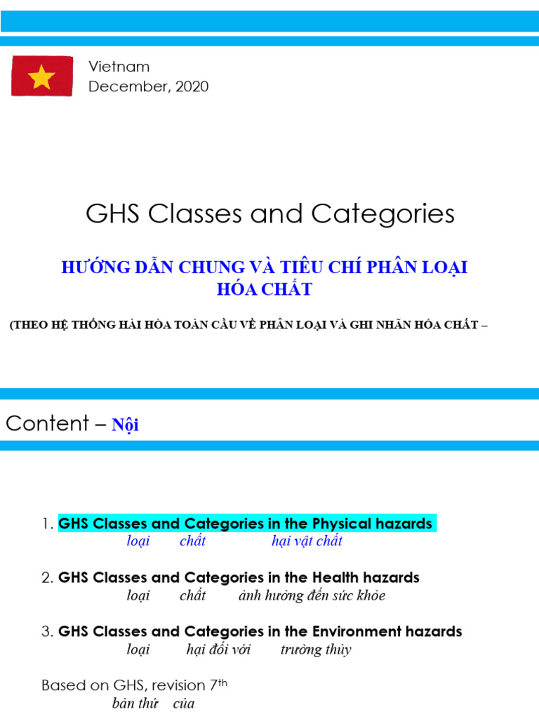 GHS Classes and Clasifications - Bui - P | PDF