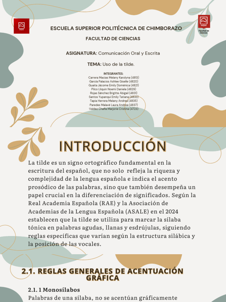 Reglas del uso de la tilde en español | PDF | Gramática | Fonética