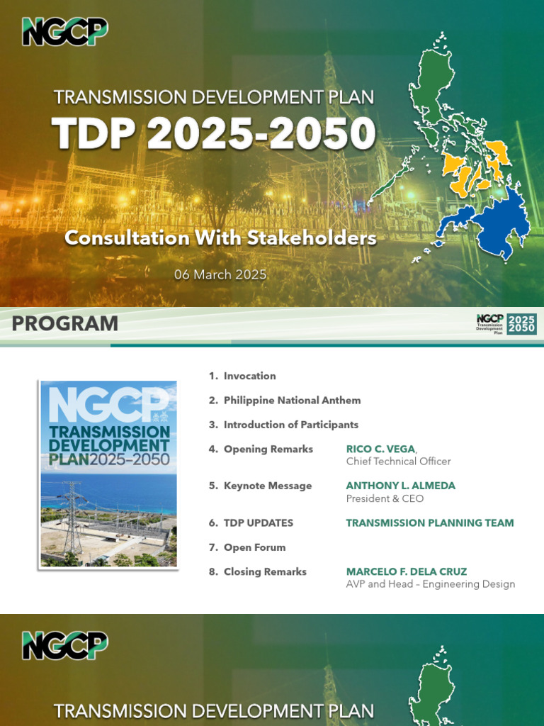 NGCP - TDP 2025-2050 Stakeholders | PDF | Electric Power Transmission | Electrical Grid
