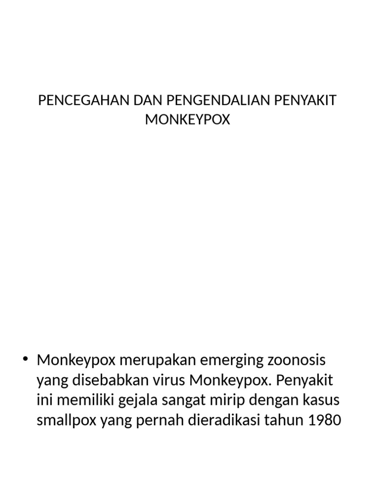 Pencegahan Dan Pengendalian Penyakit Monkeypox | PDF