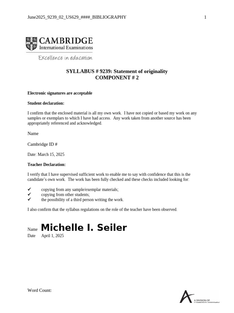 AICE Global Perspectives Bibliography | PDF