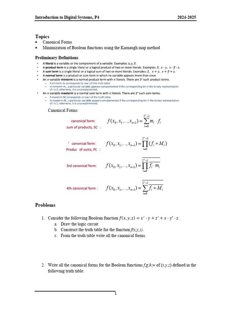 Boolean Functions and Karnaugh Maps Guide | PDF | Theoretical Computer Science | Computer ...