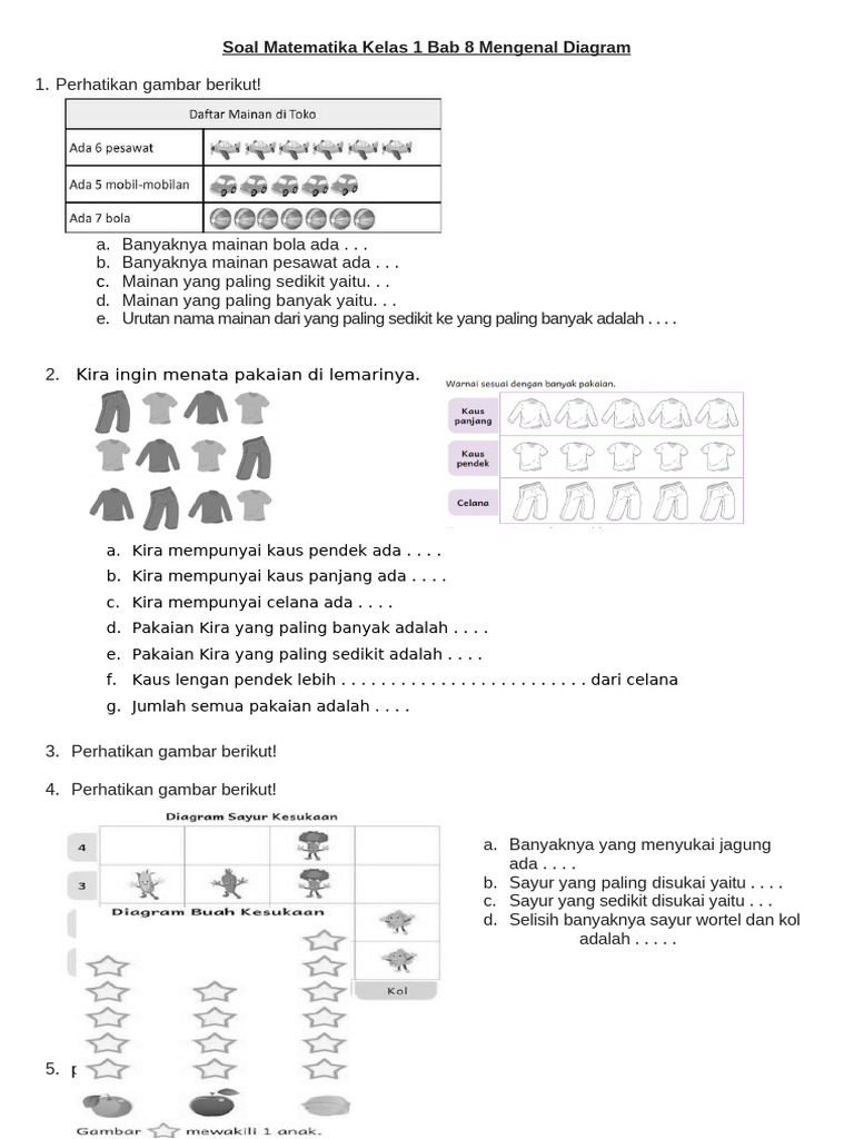 MTK - Kelas 1 - Bab 8 Mengenal Diagram | PDF