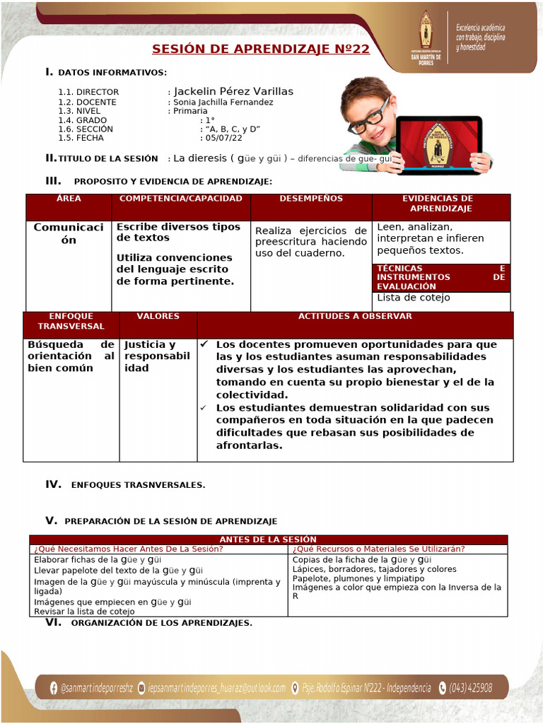 Sesion de La Güe y Güi Dieresis | PDF | Aprendizaje | Comunicación humana