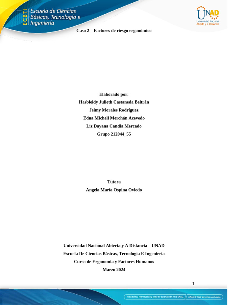 Grupo55 - Caso2 Ok | PDF | Seguridad y salud ocupacional | Las condiciones de trabajo