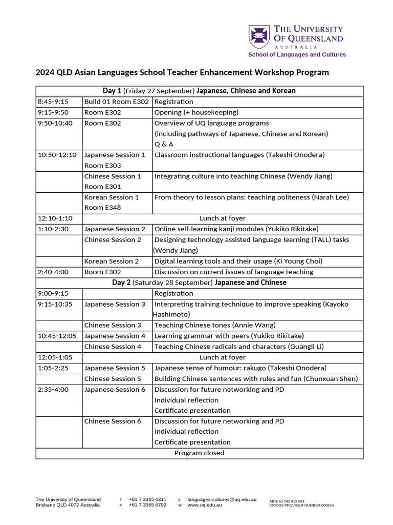 2024 QLD Asian Languages Workshop | PDF | Japanese Language | Linguistics