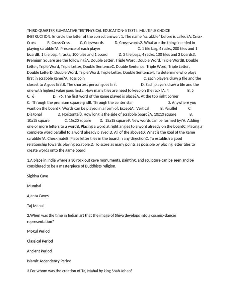 THIRD QUARTER S-WPS Office | PDF | The Arts