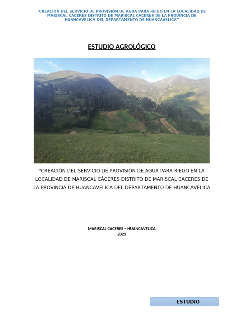 Estudio Agrologico | PDF | Riego | Evapotranspiración