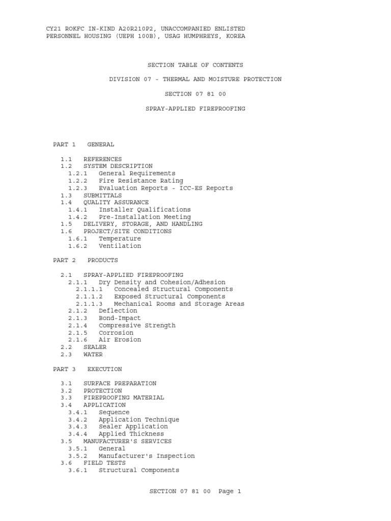 Spray-Applied Fireproofing Guidelines | PDF | Structural Steel ...