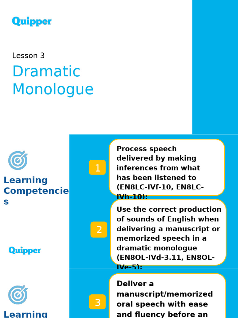English 8 - Unit 20 - Lesson 3 - Dramatic Monologue | PDF | Nonverbal ...