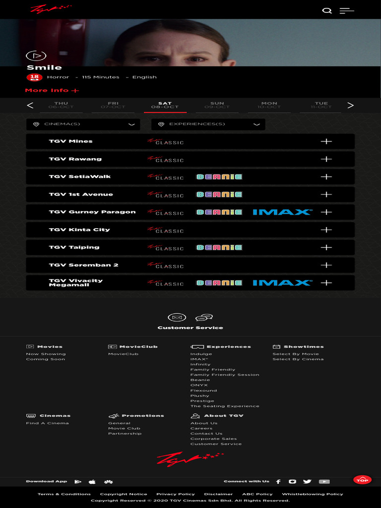 TGV Cinemas: Showtimes & Experiences | PDF