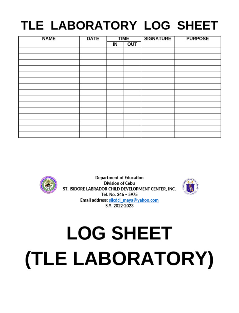 Tle Laboratory Log Sheet | PDF