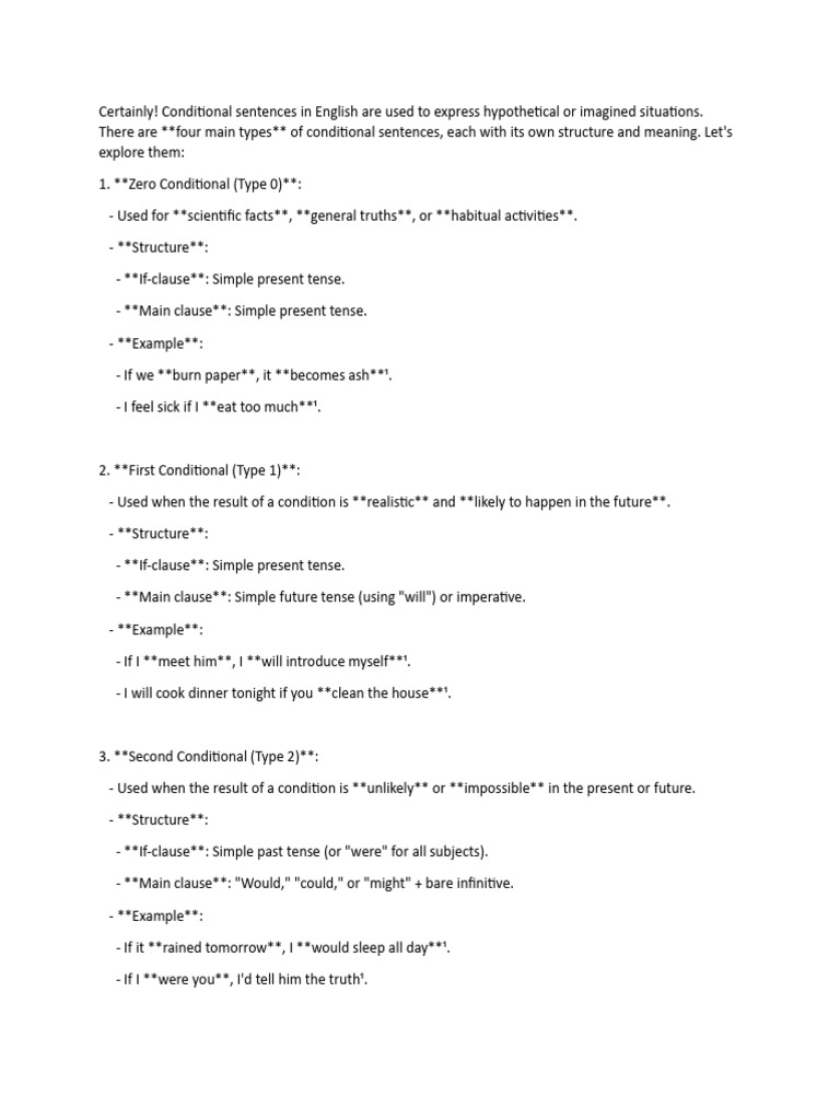 Conditional Sentences | PDF